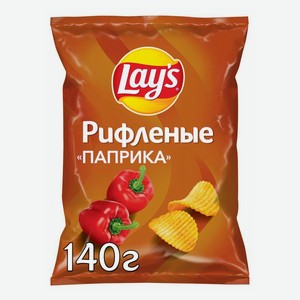 Чипсы картофельные Lay s рифленые паприка 140 г в магазине Пятёрочка ...