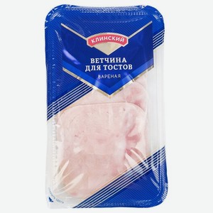 Ветчина Клинский для тостов вареная из свинины нарезка, 120 г в ...