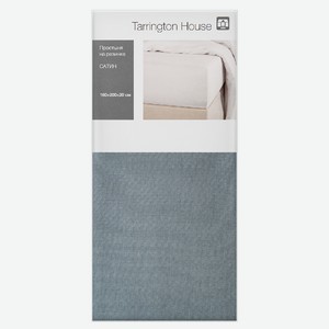Tarrington House Простыня на резинке сатин темно-серая, 160 x 200 x ...